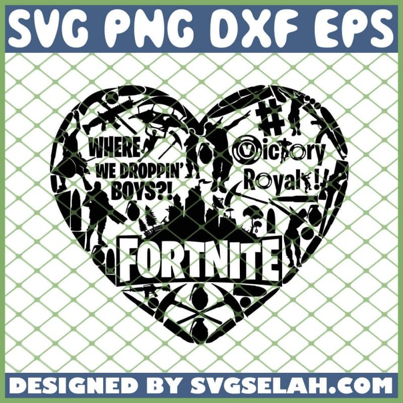 Fortnite Heart SVG | Victory Royale Digital File for Cricut