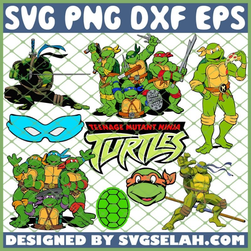 TMNT SVG PNG DXF EPS Bundle | Retro Ninja Turtles Cut Files