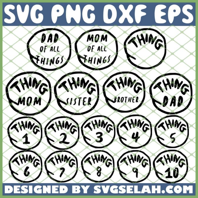 Dr Seuss Thing SVG Bundle, PNG, DXF, EPS, Design Cut Files, Image ...