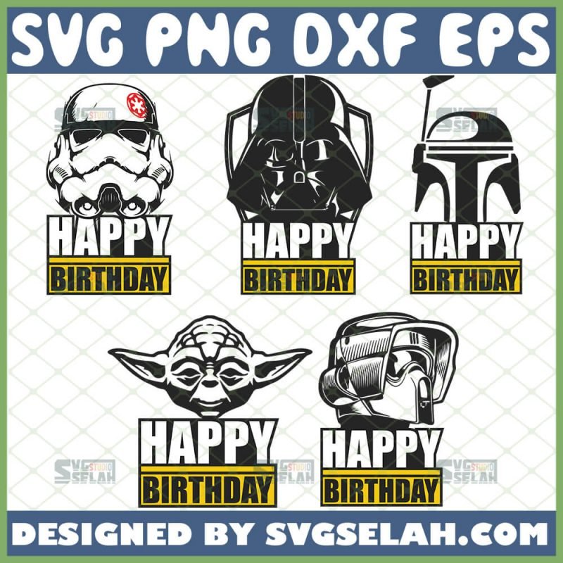 Star Wars Happy Birthday SVG Bundle - Cricut & Silhouette Files