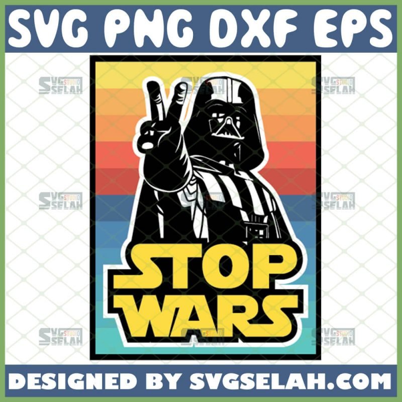Darth Vader Peace Sign SVG | "Stop Wars" Parody Design