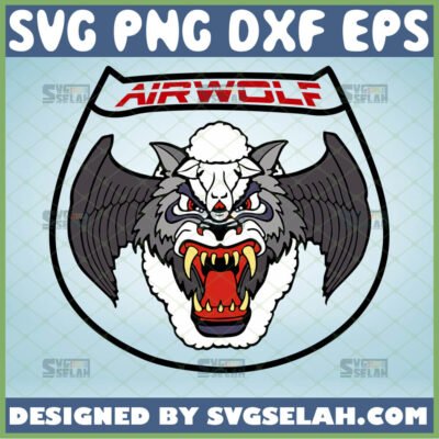 Airwolf Logo SVG, Winged Wolf SVG, Military, Helocopter, Tv Show ...