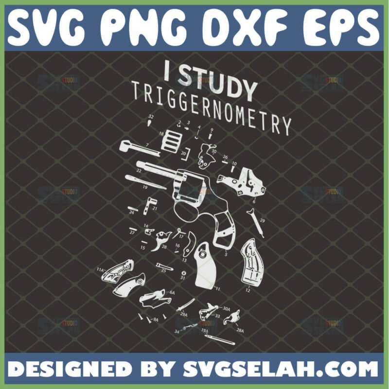 Triggernometry Revolver Diagram SVG - Funny Gun Enthusiast File