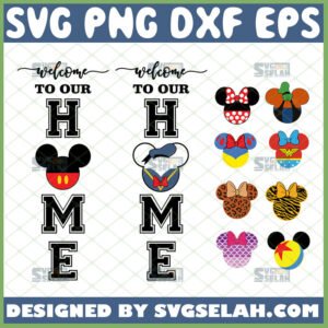 Disney Welcome Home SVG Bundle - Mickey & Donald Cut Files