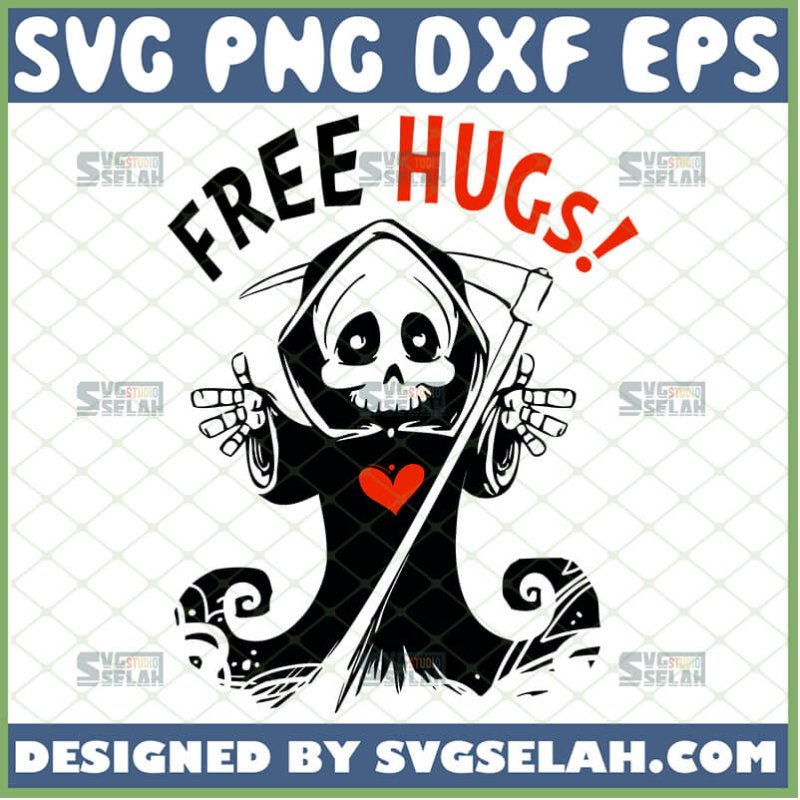 Grim Reaper Free Hugs SVG | Spooky Cute Digital Design