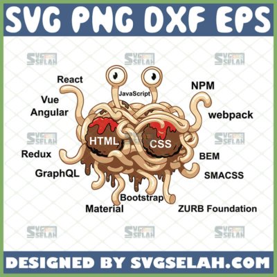 Flying Spaghetti Monster Web Dev SVG | HTML CSS JavaScript