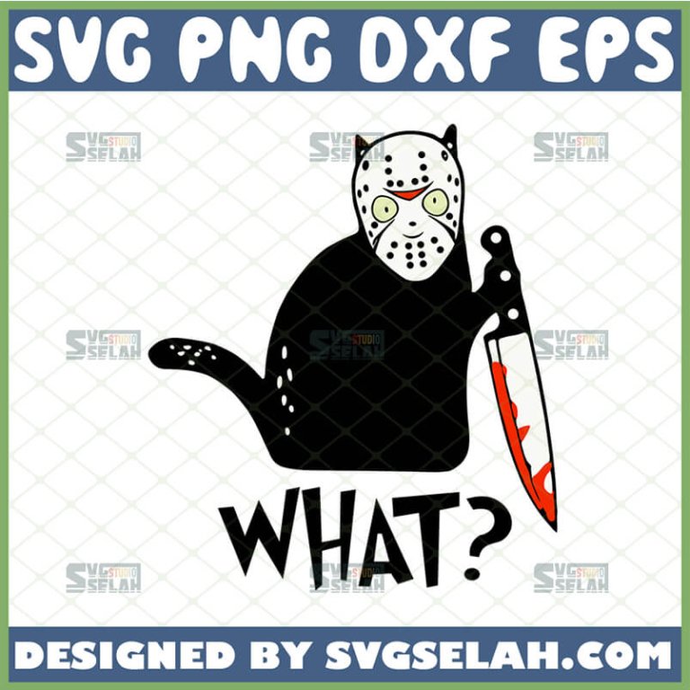 Jason Cat SVG | Horror Cat Design for Halloween & Cricut