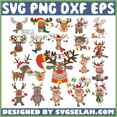 Christmas Reindeer SVG Bundle | Festive Holiday Craft Files