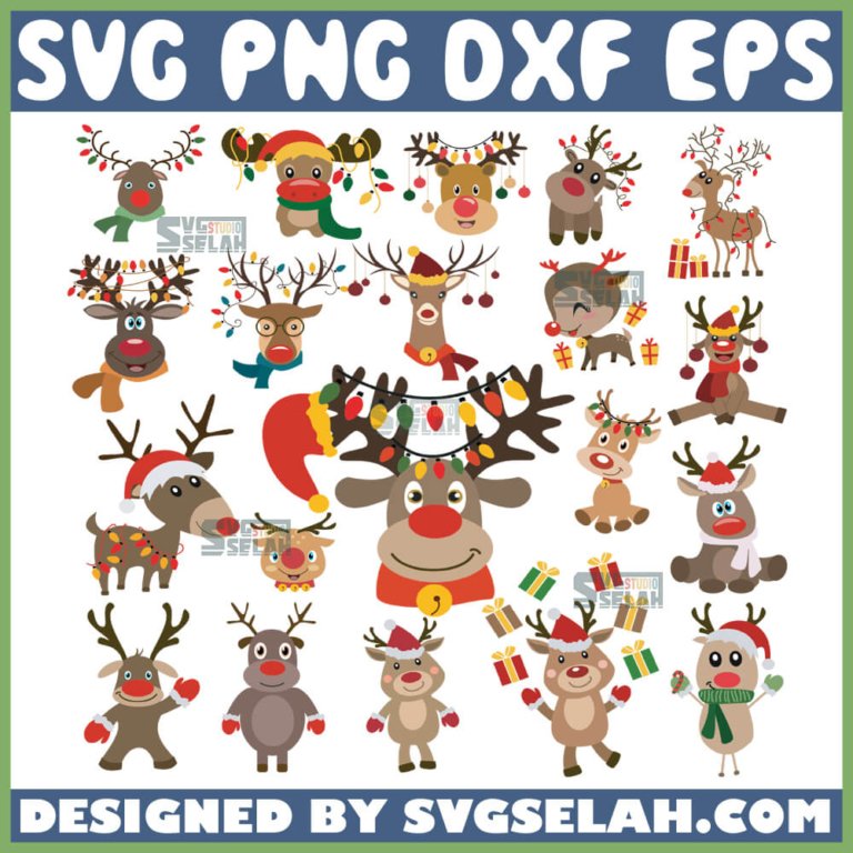 Christmas Reindeer SVG Bundle | Festive Holiday Craft Files