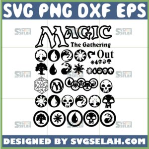 Magic The Gathering MTG Mana Symbols D20 Dice SVG