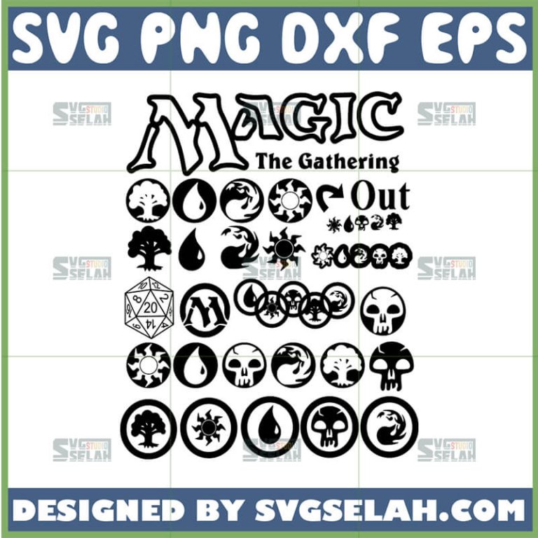 Magic The Gathering MTG Mana Symbols D20 Dice SVG