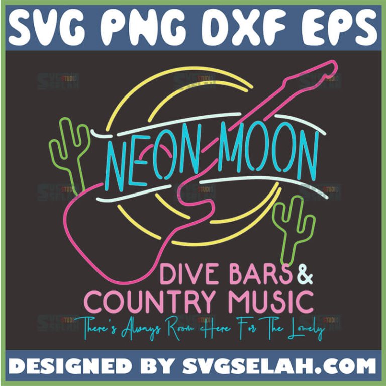 Neon Moon Country Music SVG | Dive Bar & Western Vibes