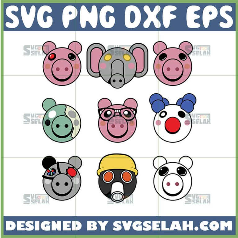 Piggy Roblox Characters SVG PNG DXF EPS | Digital Download