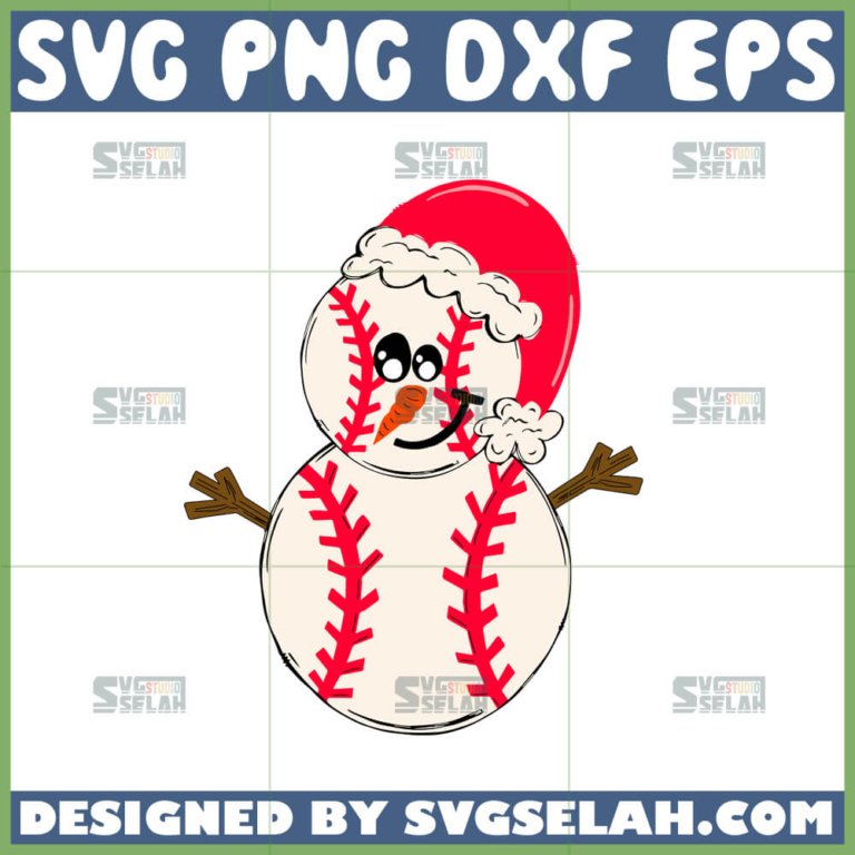Christmas Baseball Snowman SVG – Holiday Sports Fan Design
