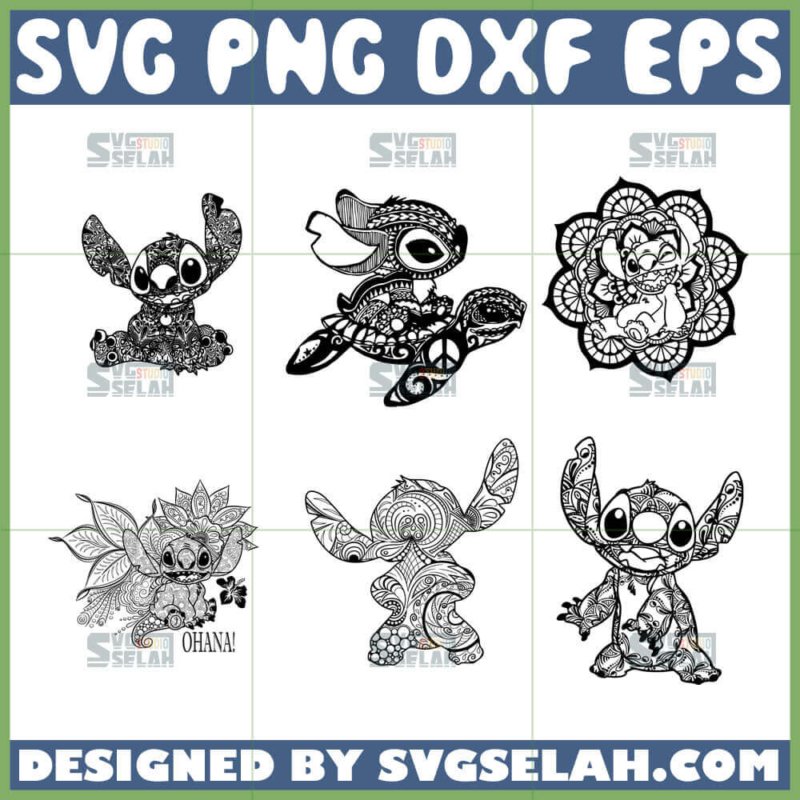 Stitch Mandala SVG Bundle | Ohana Lilo & Stitch Cricut Files