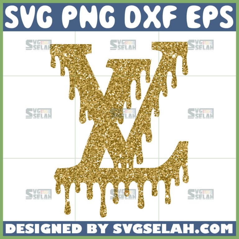 Dripping Gold Glitter LV Style SVG | Luxury Fashion File