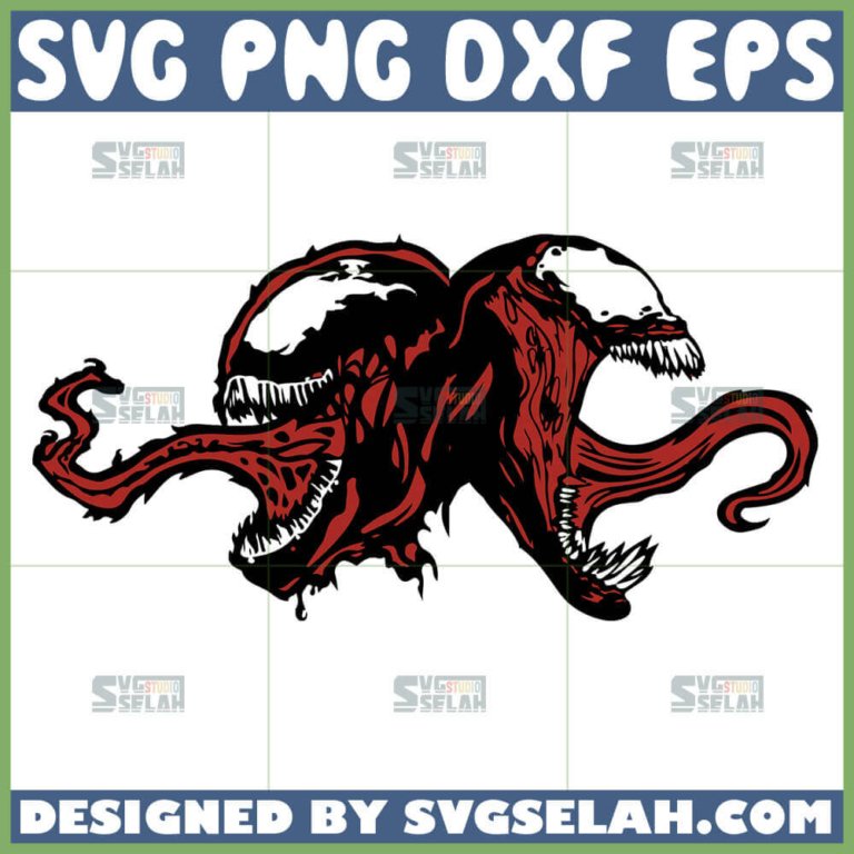 Carnage Symbiote SVG - Dual Head Venom Villain PNG DXF EPS