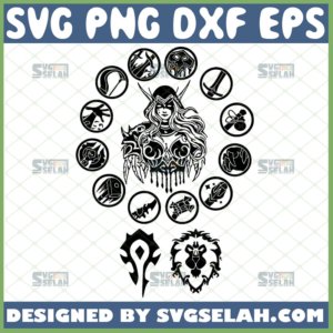 WoW SVG Bundle: Sylvanas, Class Icons, Horde & Alliance
