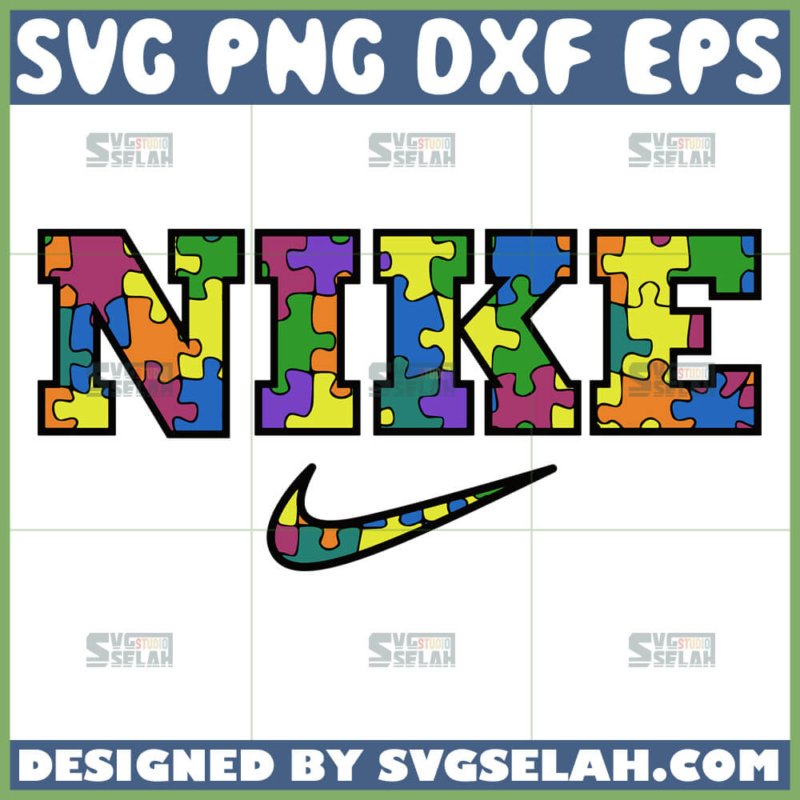 Nike Puzzle Piece SVG - Autism Awareness Cricut Design