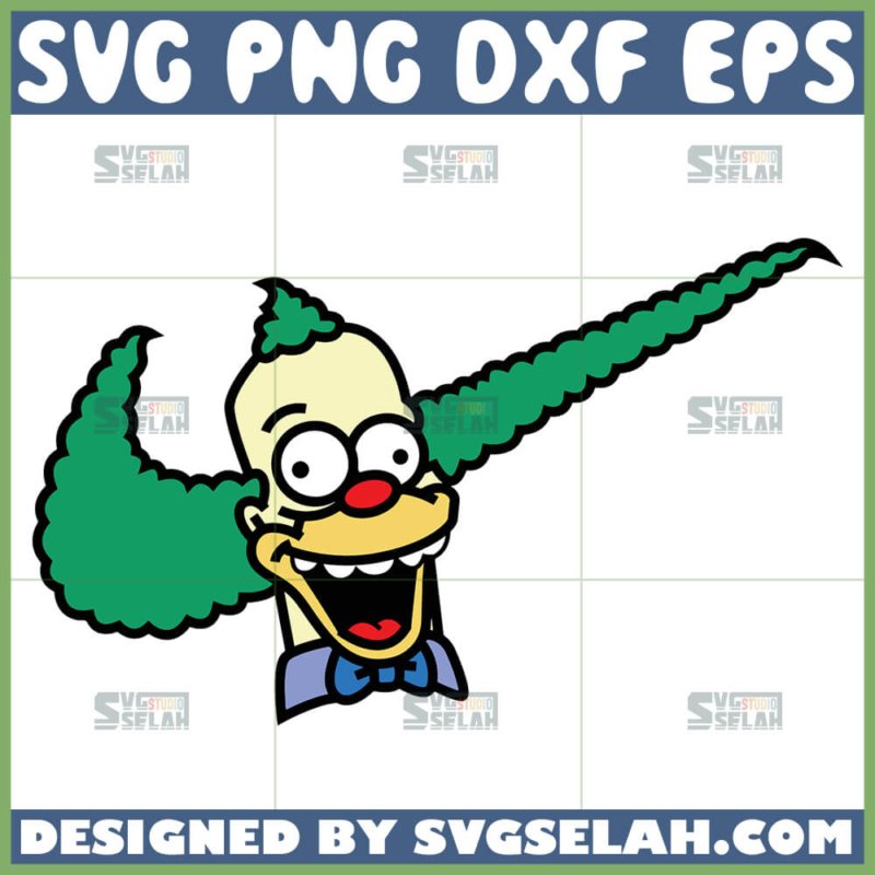 Krusty Clown Nike Swoosh SVG | Simpsons Parody Digital File