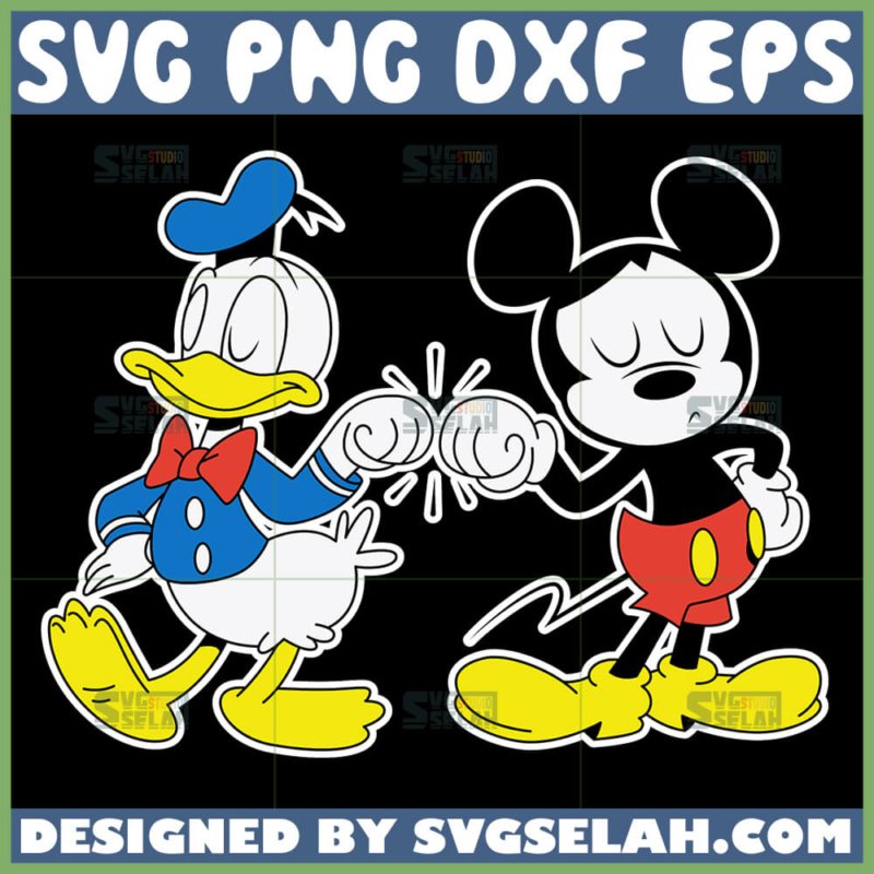 Mickey & Donald Fist Bump SVG | Classic Disney Friendship Files