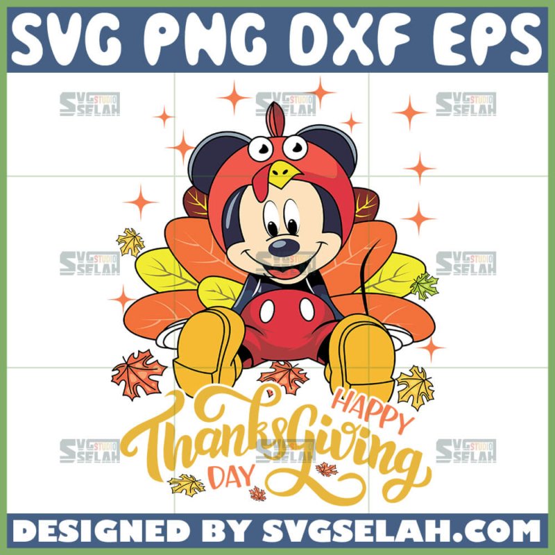 Mickey Mouse Turkey Thanksgiving SVG – Cricut Fall Design