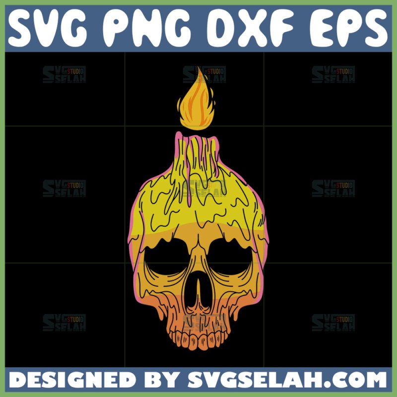 Melting Skull Candle SVG | Gothic Vintage Horror Cut File