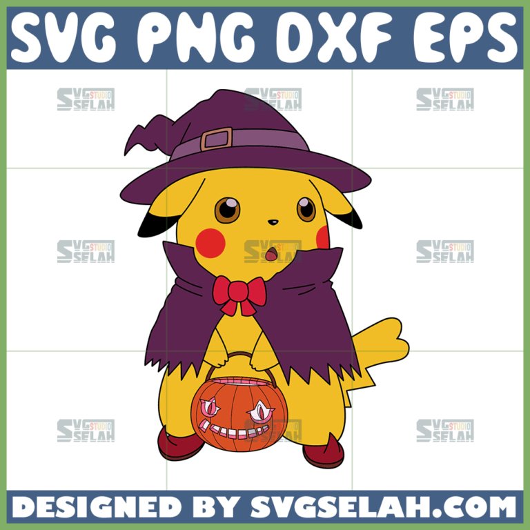 Halloween Pikachu Witch SVG | Pokémon Cute Cut File