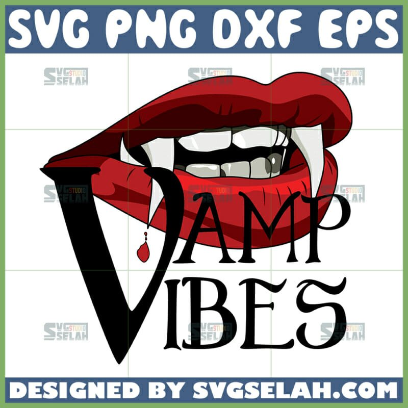 Vamp Vibes SVG | Gothic Lips & Fangs | Vampire Aesthetic File